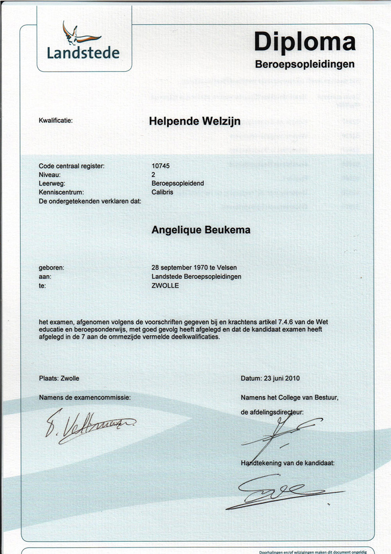 Kinderopvang De Draaimolen Diploma